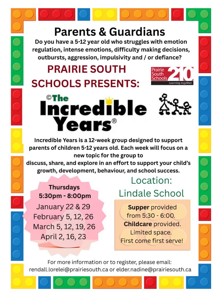 The Incredible Years Parenting Program – Prairie South School Division #210